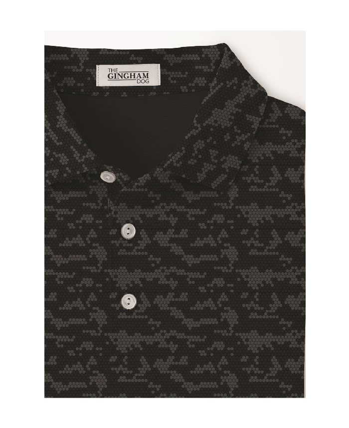 TheGinghamDog.com: Men's Digital Camo Polo - Black